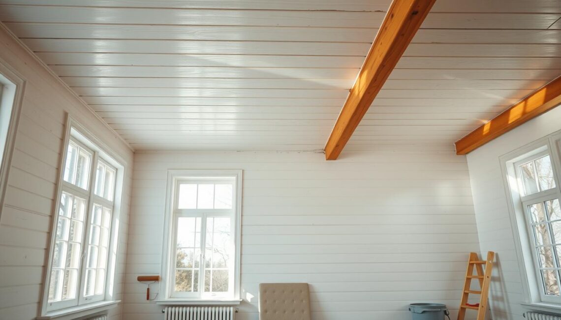 Holzdecke weiß streichen: Tipps & Techniken
